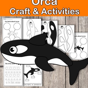 Orca Craft, Killer Whale Craft, Ocean Animal, Fine Motor Practice ...
