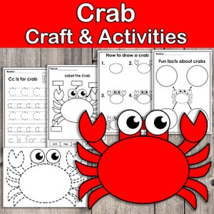 Crab Craft, Crab Activities, Ocean Animal Activities, Homeschool ...