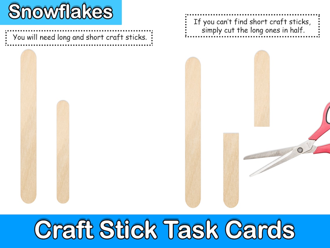 Snowflake Craft Stick Task Cards Winter Fine Motor Skills Christmas ...