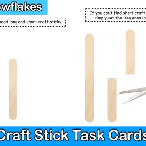 Snowflake Craft Stick Task Cards Winter Fine Motor Skills Christmas ...