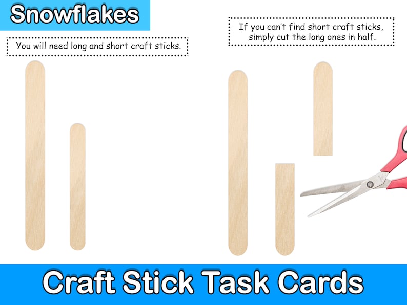 Snowflake Craft Stick Task Cards Winter Fine Motor Skills Christmas ...