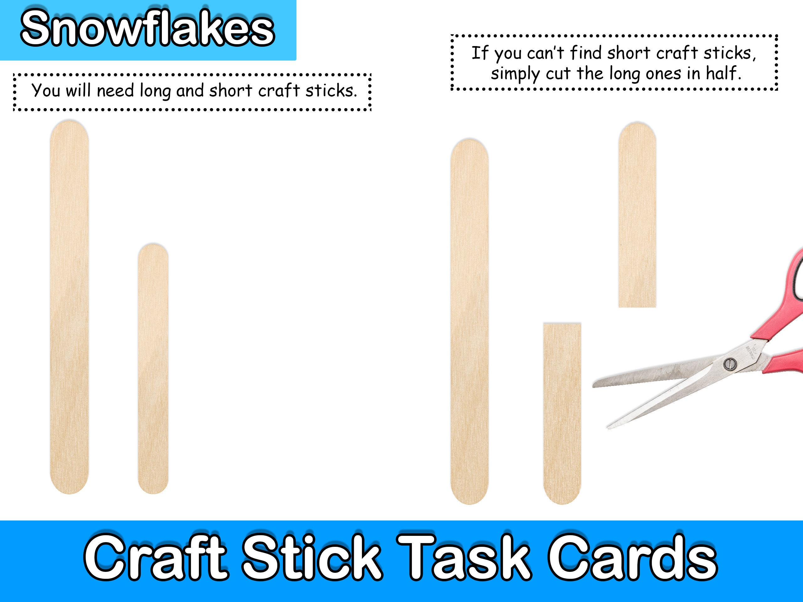 Snowflake Craft Stick Task Cards Winter Fine Motor Skills Christmas ...