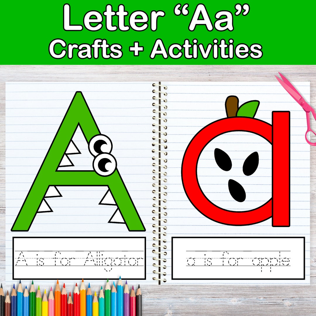 ALPHABET LETTER Craft - Letter A - Letter A Worksheets- Uppercase and ...
