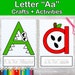 ALPHABET LETTER Craft - Letter A - Letter A Worksheets- Uppercase and ...