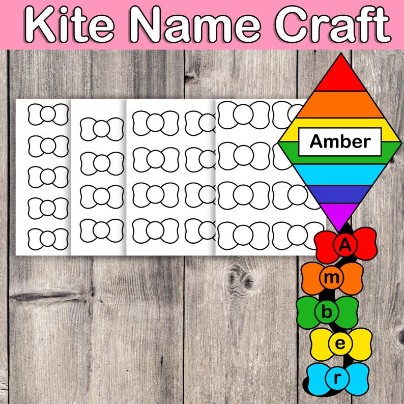 Kite Craft, Spring Craft, Rainbow Name Craft, Back to School ...