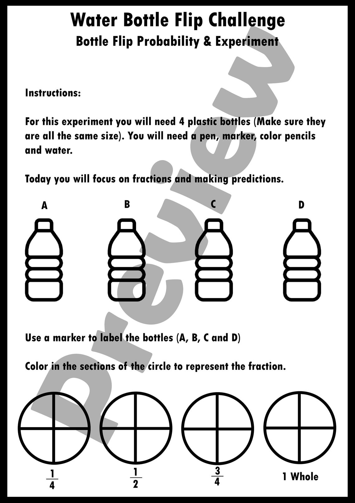 Water Bottle Flip STEM Challenge / End of the Year Activity / Game ...