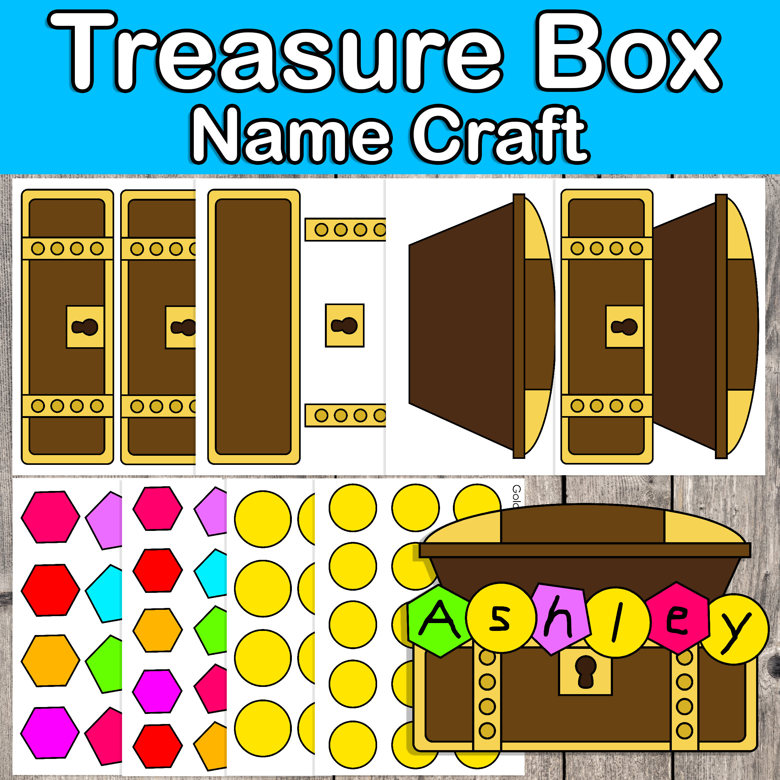 Treasure Chest Name Craft | Pirate Bulletin Board | Summer Activity ...