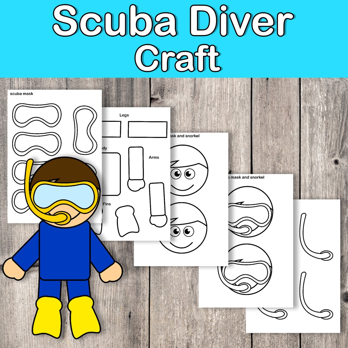 Scuba Diver Craft, Homeschool Activity, Summer School, End of the Year ...