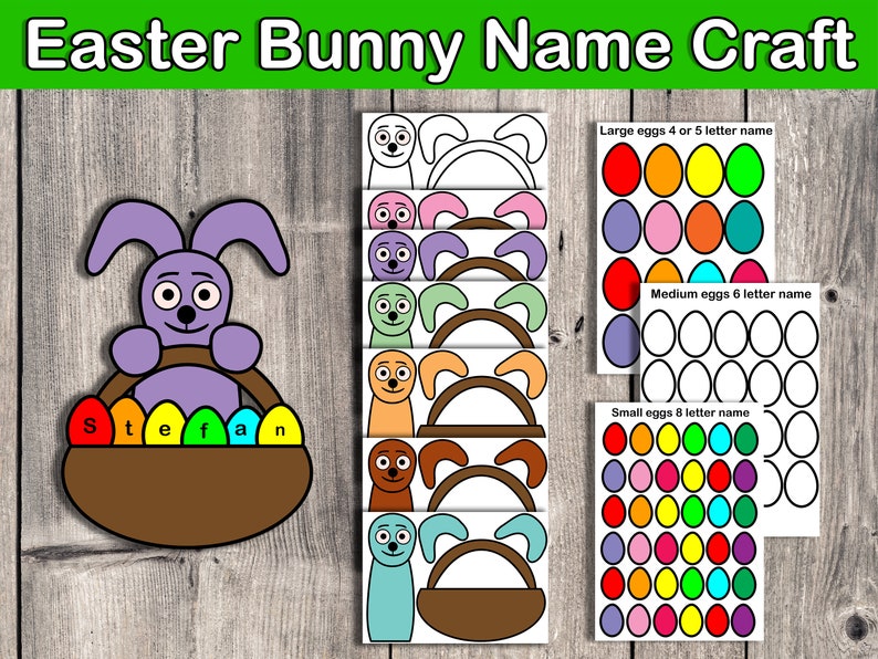Easter Bunny Name Craft, Activity for Kindergarten Students, Name ...