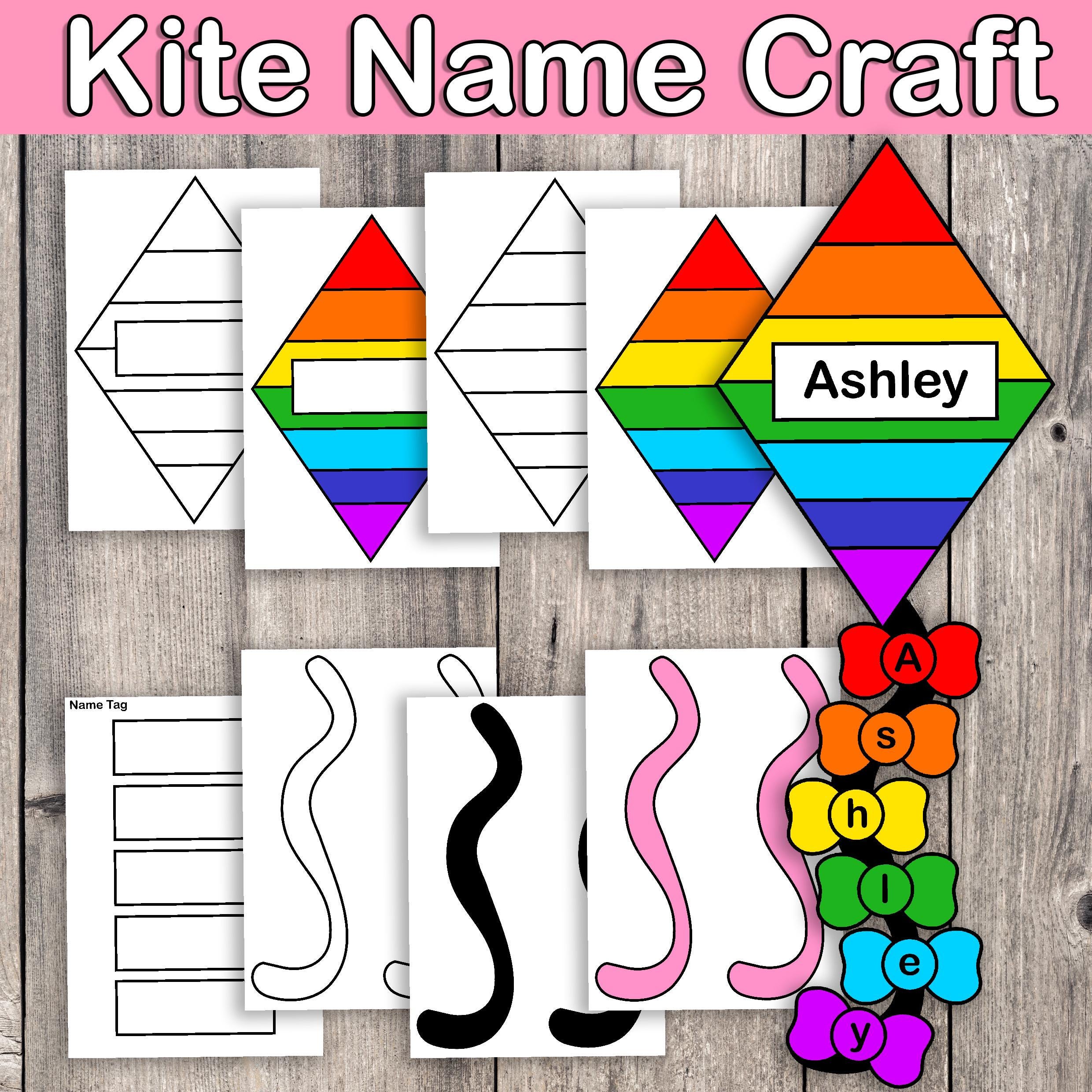Kite Craft, Spring Craft, Rainbow Name Craft, Back to School ...