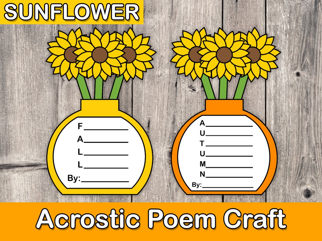 Fall Sunflower Craft, Fall Activity, Homeschool Printable, Writing ...