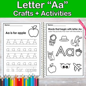 ALPHABET LETTER Craft - Letter A - Letter A Worksheets- Uppercase and ...