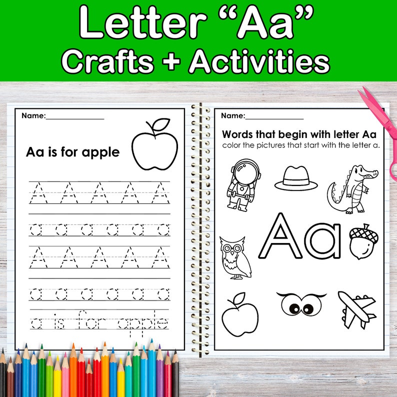 ALPHABET LETTER Craft - Letter A - Letter A Worksheets- Uppercase and ...