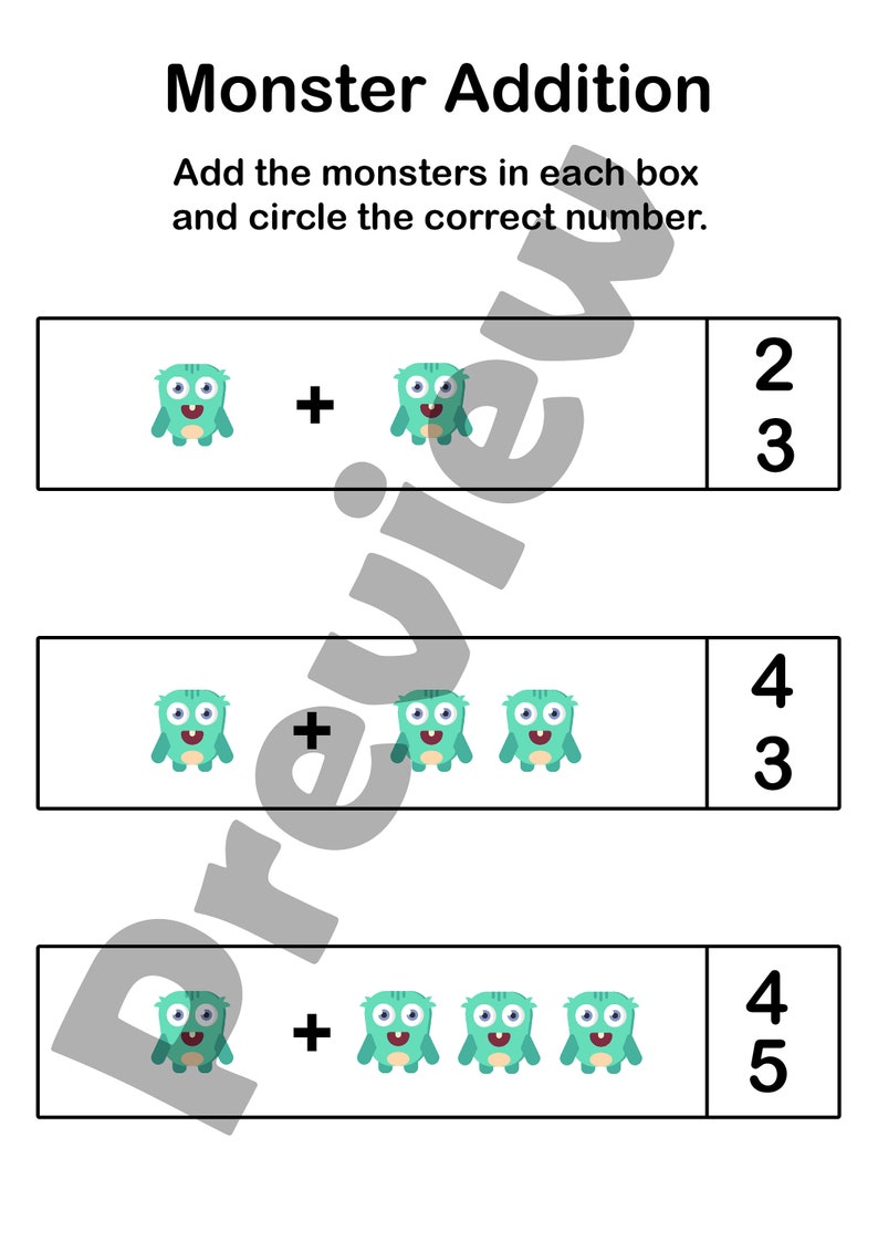 Math Activities for Kindergarten - Monster Mathematics - Math ...