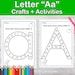 ALPHABET LETTER Craft - Letter A - Letter A Worksheets- Uppercase and ...