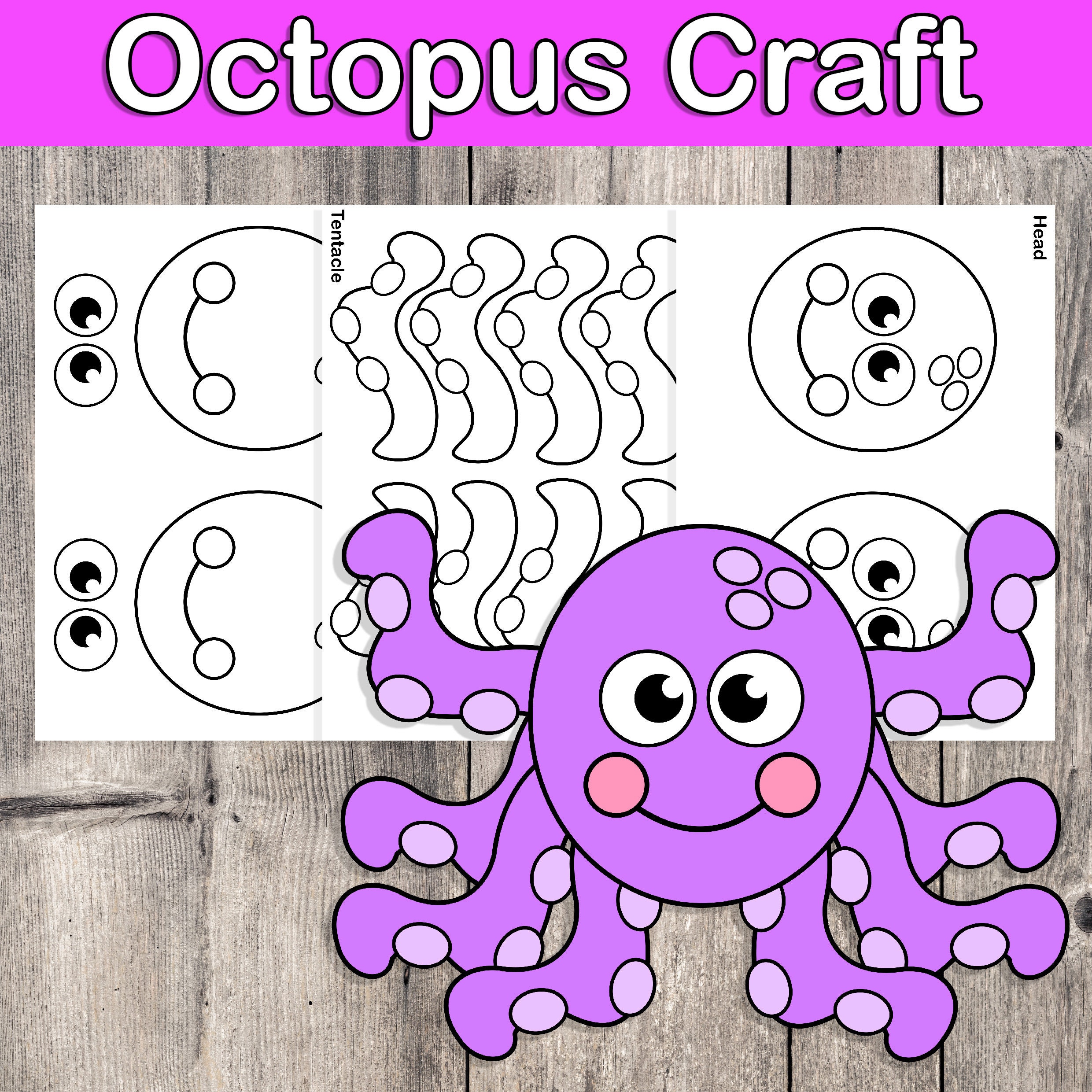 Octopus Craft, Ocean Animal Printables, Homeschool Printables, Summer ...