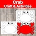 Crab Craft, Crab Activities, Ocean Animal Activities, Homeschool ...