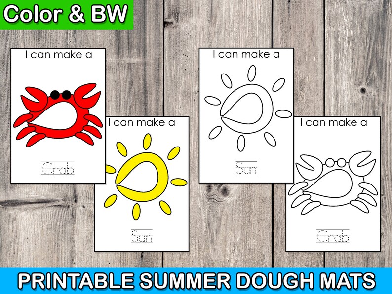 Summer Playdough Mats, Play Dough Fine Motor Skills, Playdough Mats ...