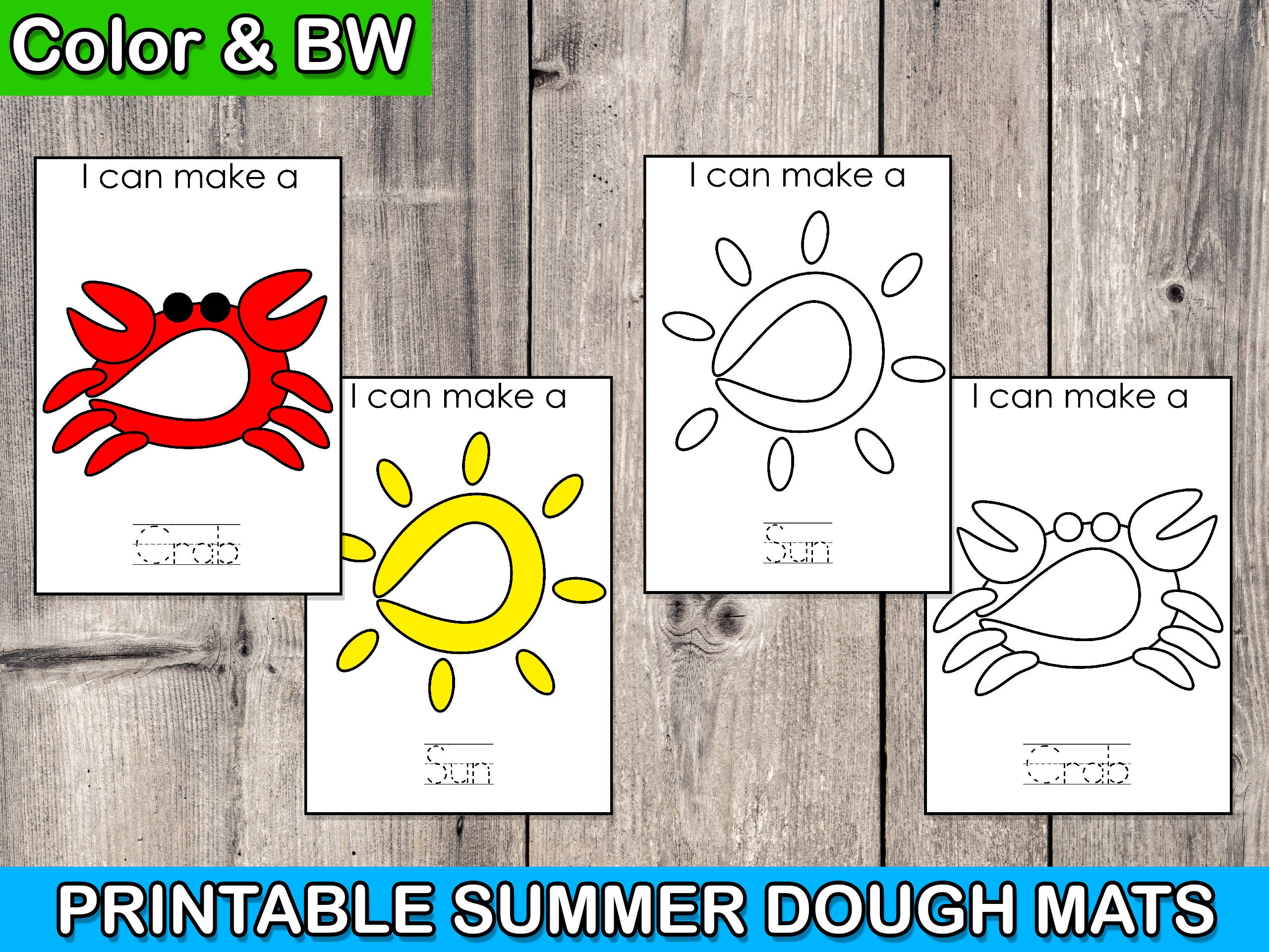 Summer Playdough Mats, Play Dough Fine Motor Skills, Playdough Mats ...