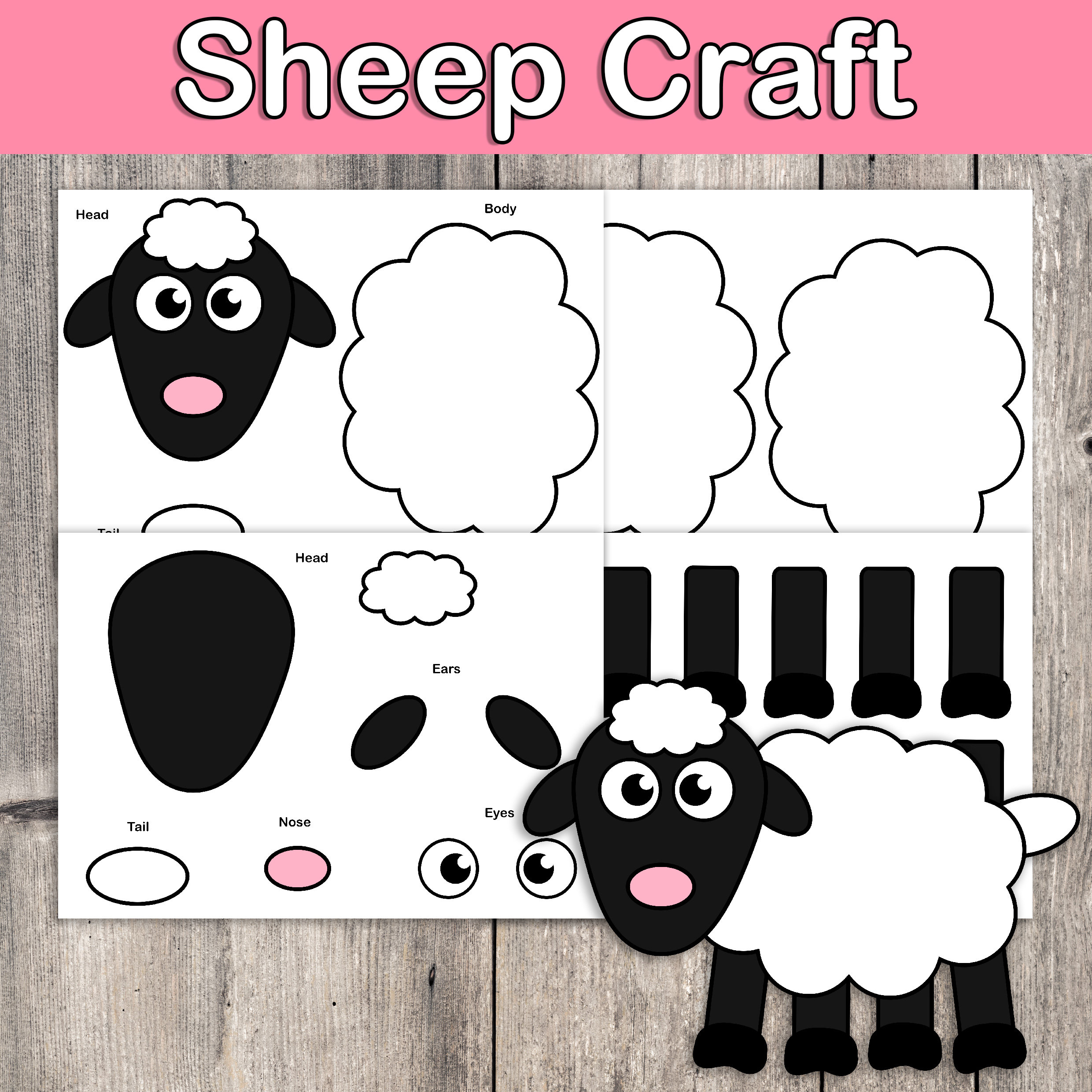 Sheep Craft, Farm Craft, Farm Animals, Montessori, Beginning Scissors ...