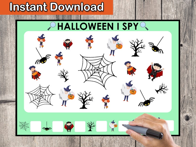 Halloween I Spy Counting Mats Preschool Printables Toddler - Etsy