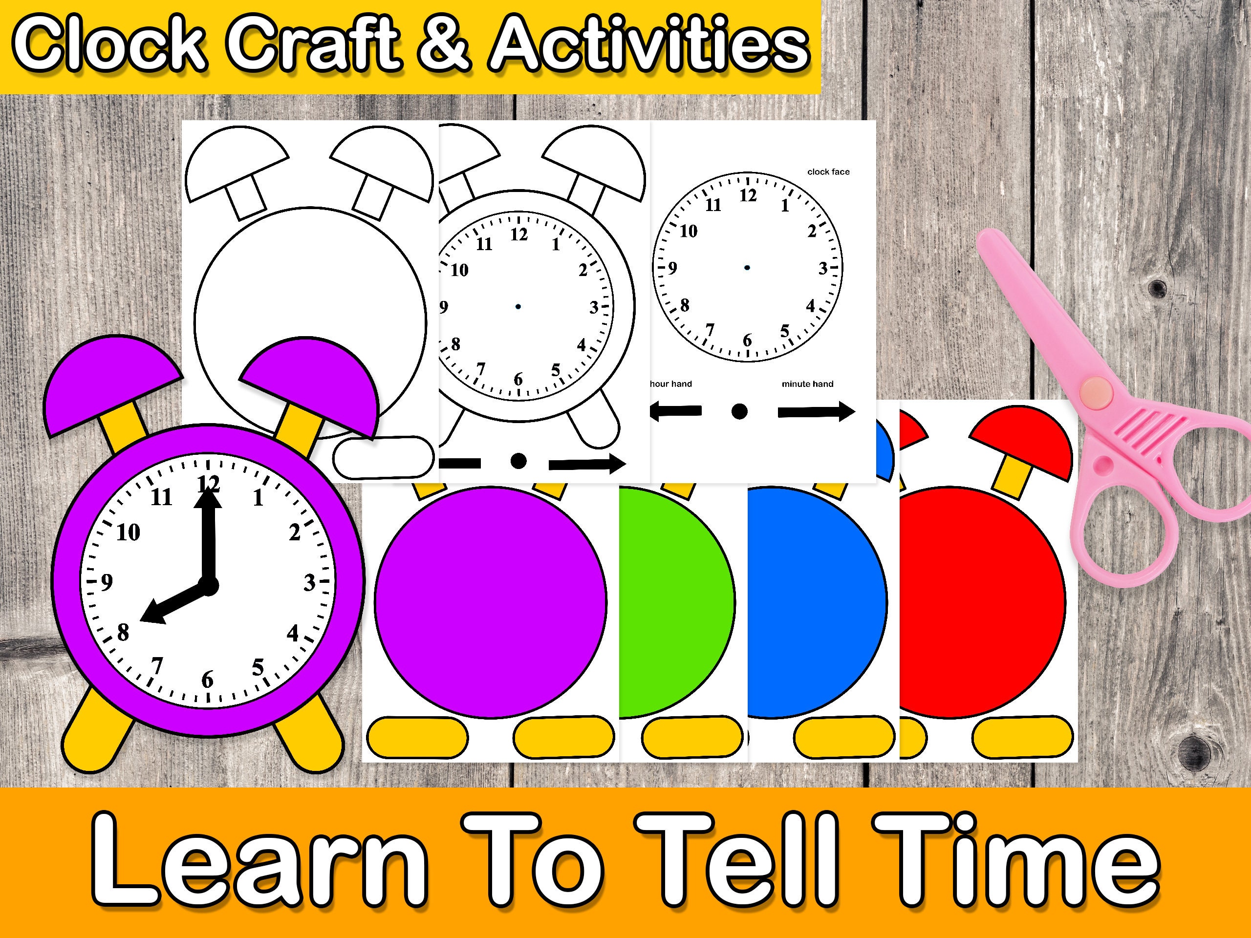 Telling Time, Telling Time to the Hour, Telling Time Practice ...