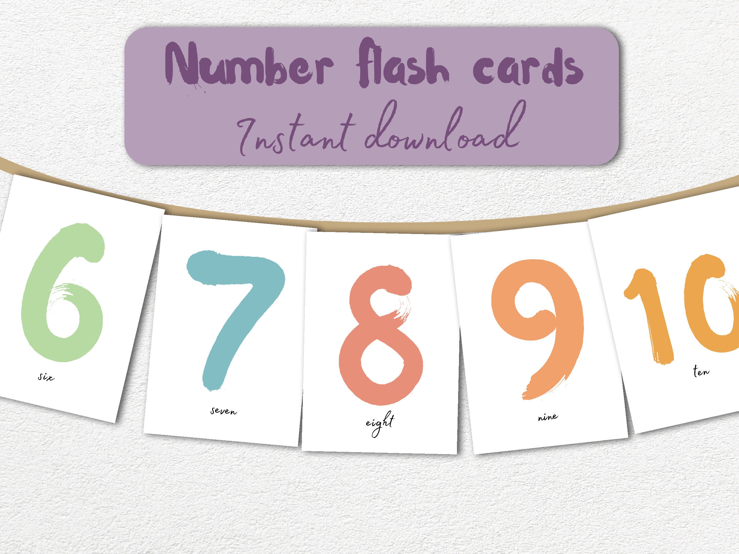 Numbers Flash Cards, Montessori Toddler, Instant Download, Preschool ...