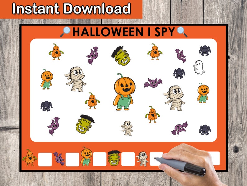 Halloween I Spy Counting Mats Preschool Printables Toddler - Etsy