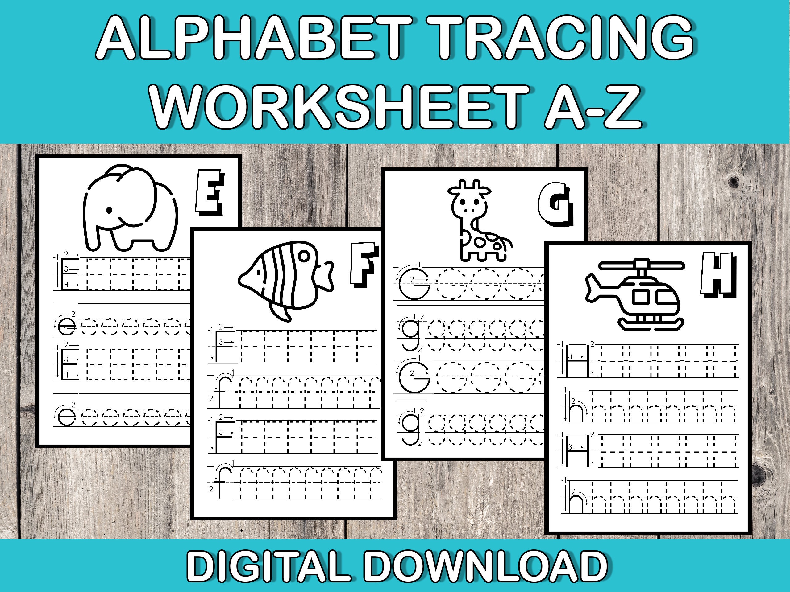 Alphabet Tracing Worksheets Handwriting Practice Preschool Worksheets ...
