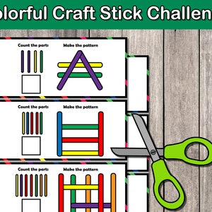 Montessori Printable Craft Sticks Preschool Activity Toddler Activities ...