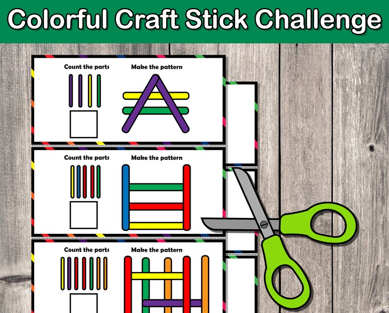 Montessori Printable Craft Sticks Preschool Activity Toddler Activities ...