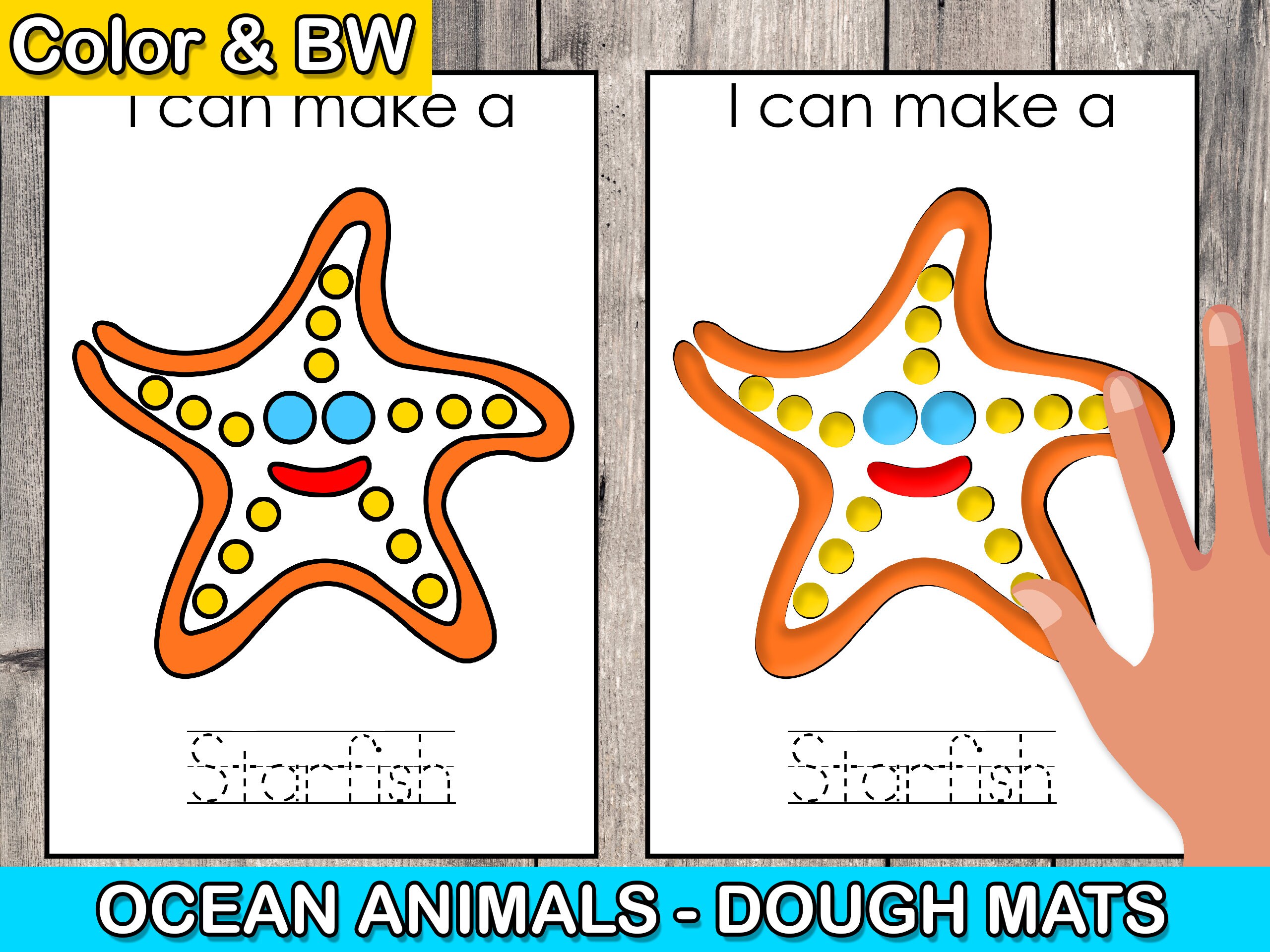 Ocean Animals Playdough Mats, Ocean Animals, Fine Motor Skills ...