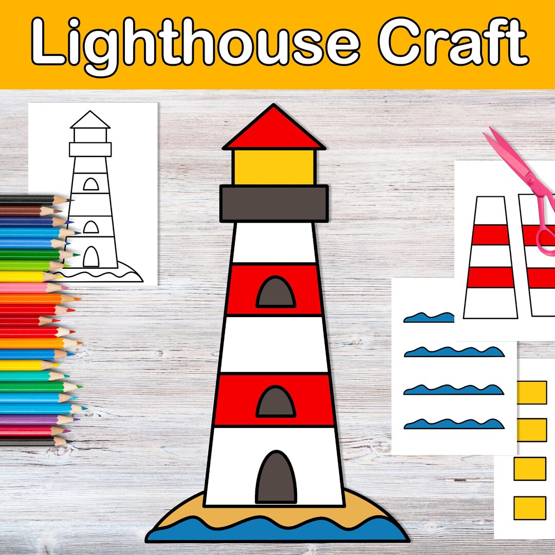 Lighthouse Craft | Cut and Paste | Coloring Page | Summer Activity ...