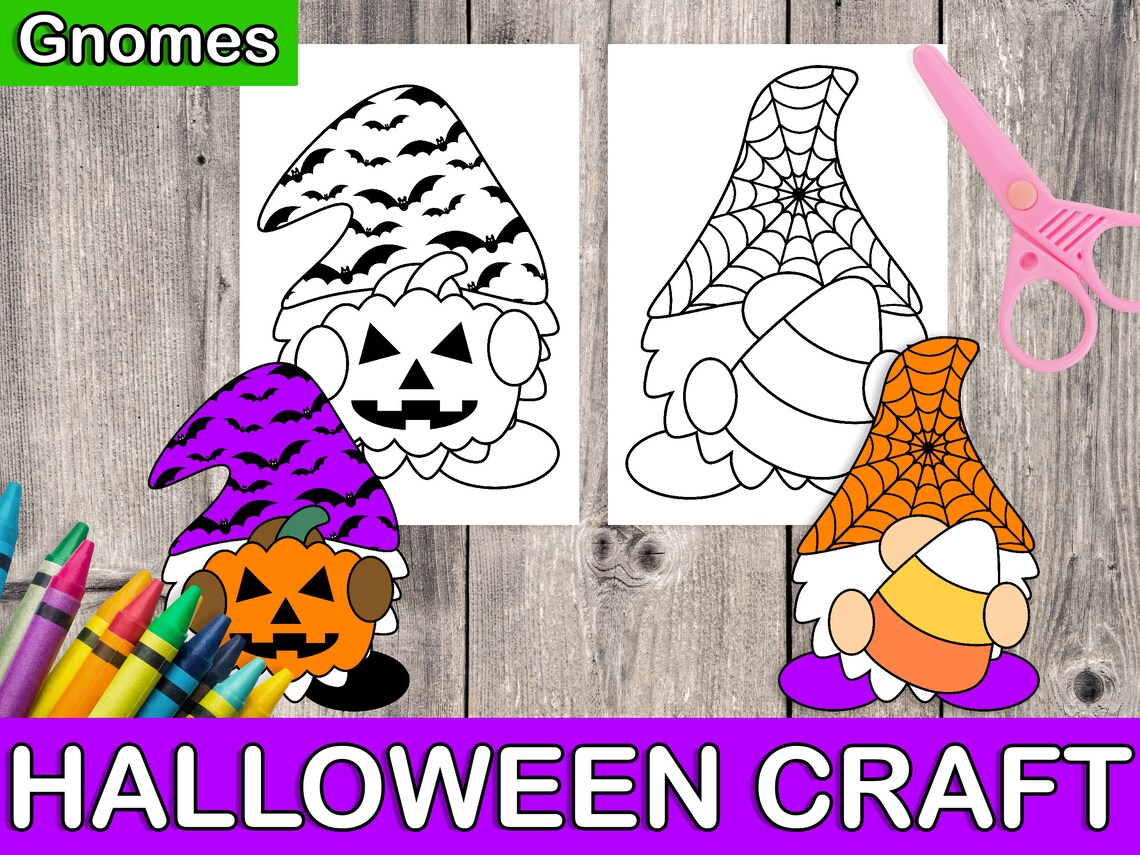Halloween Gnome Craft, Halloween Activities for Kids Printable, Paper ...