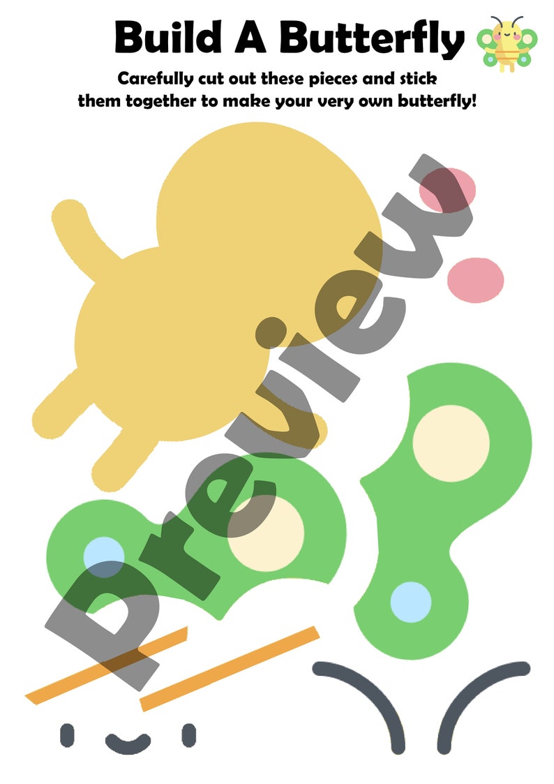 Printable Butterfly Craft, Spring Paper Craft, Kindergarten Activity ...