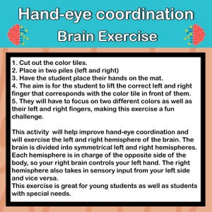 Hand-eye Coordination, Left and Right Brain Exercise, Special Education ...