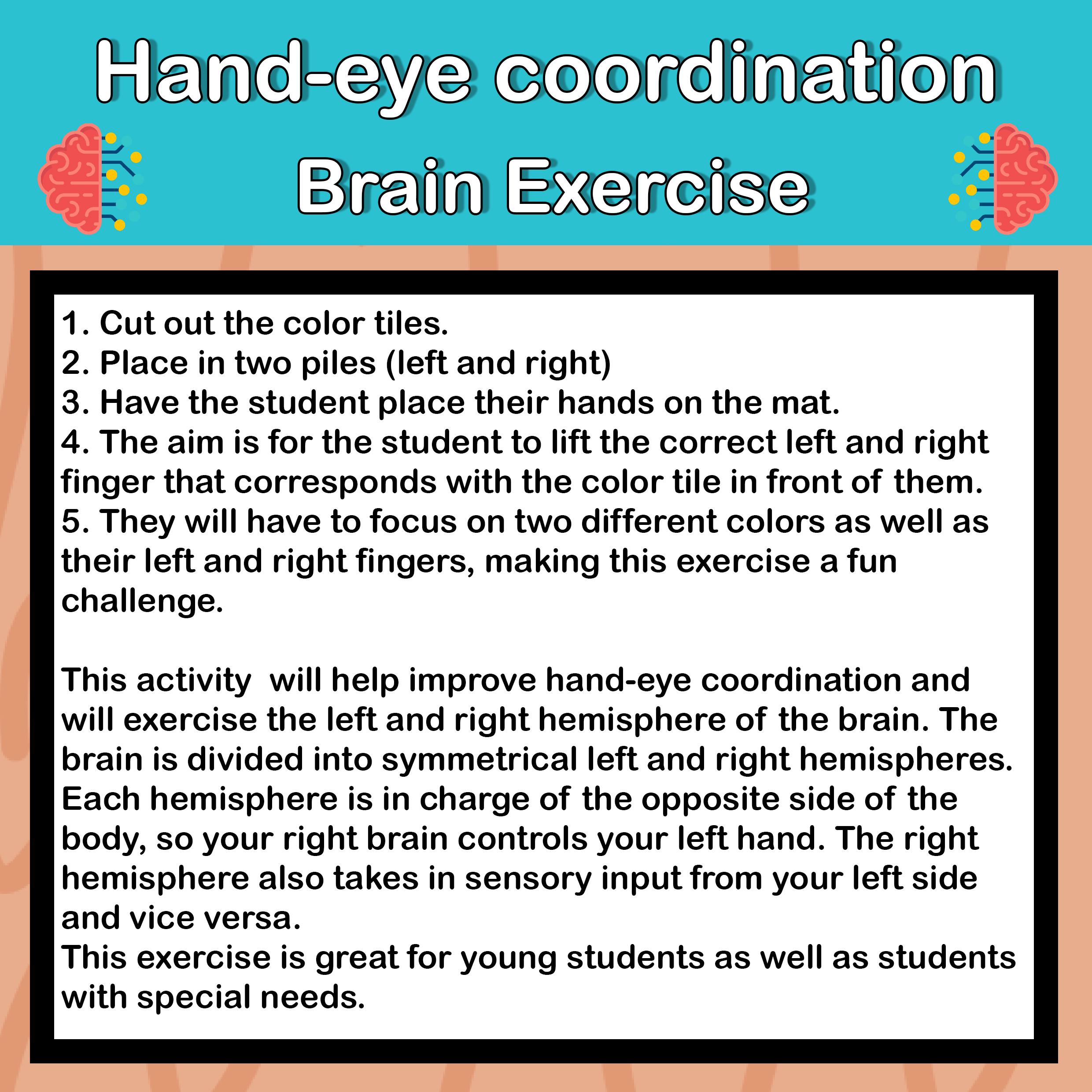 Hand-eye Coordination, Left and Right Brain Exercise, Special Education ...