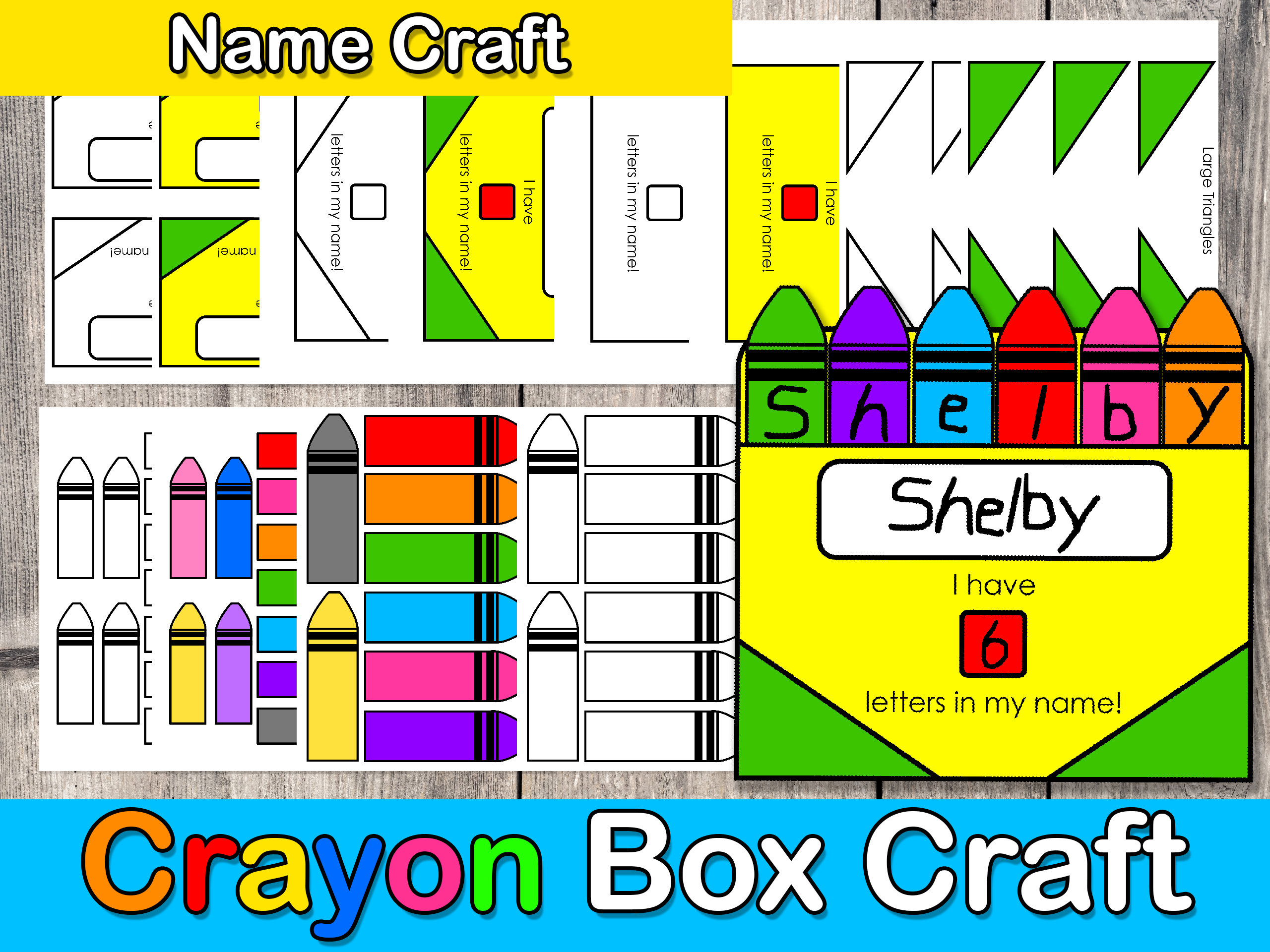 Back to School Craft, Crayon Box Name Craft, Fine Motor Skills ...