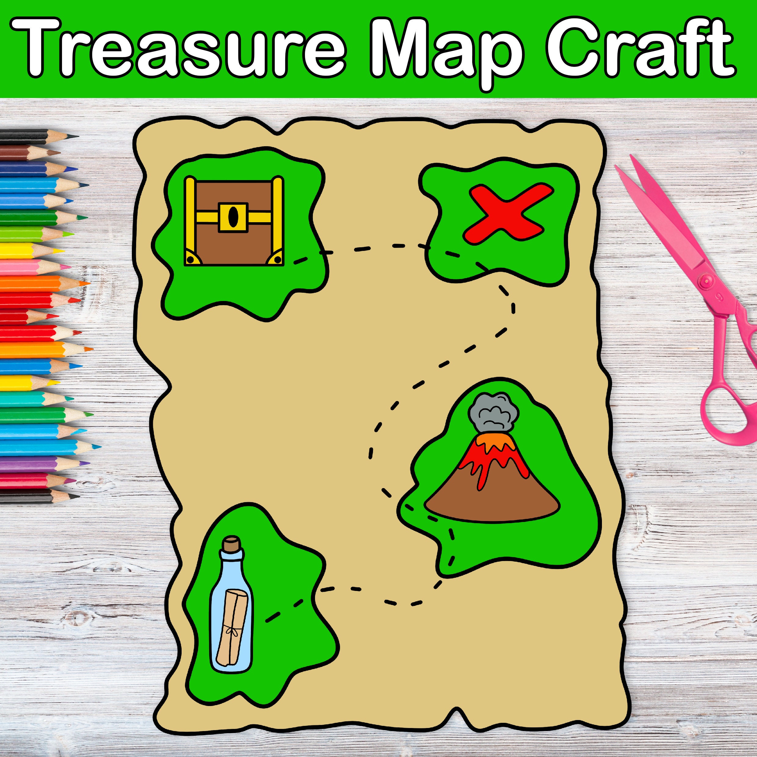 Treasure Map Craft, Printable Activity, Kindergarten Activity ...