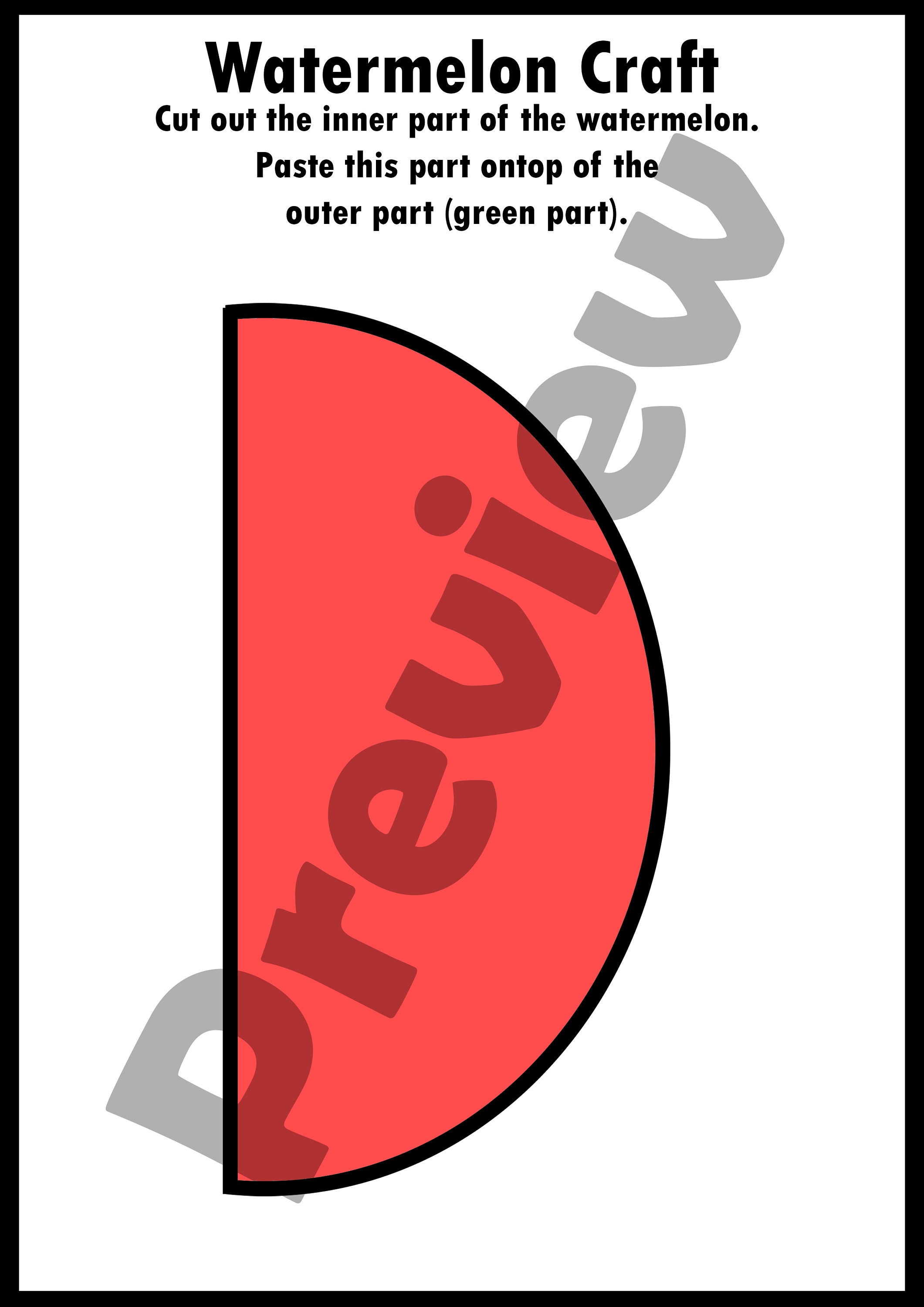 Watermelon Craft / Summer Activity / Last Day of School / End of Year ...