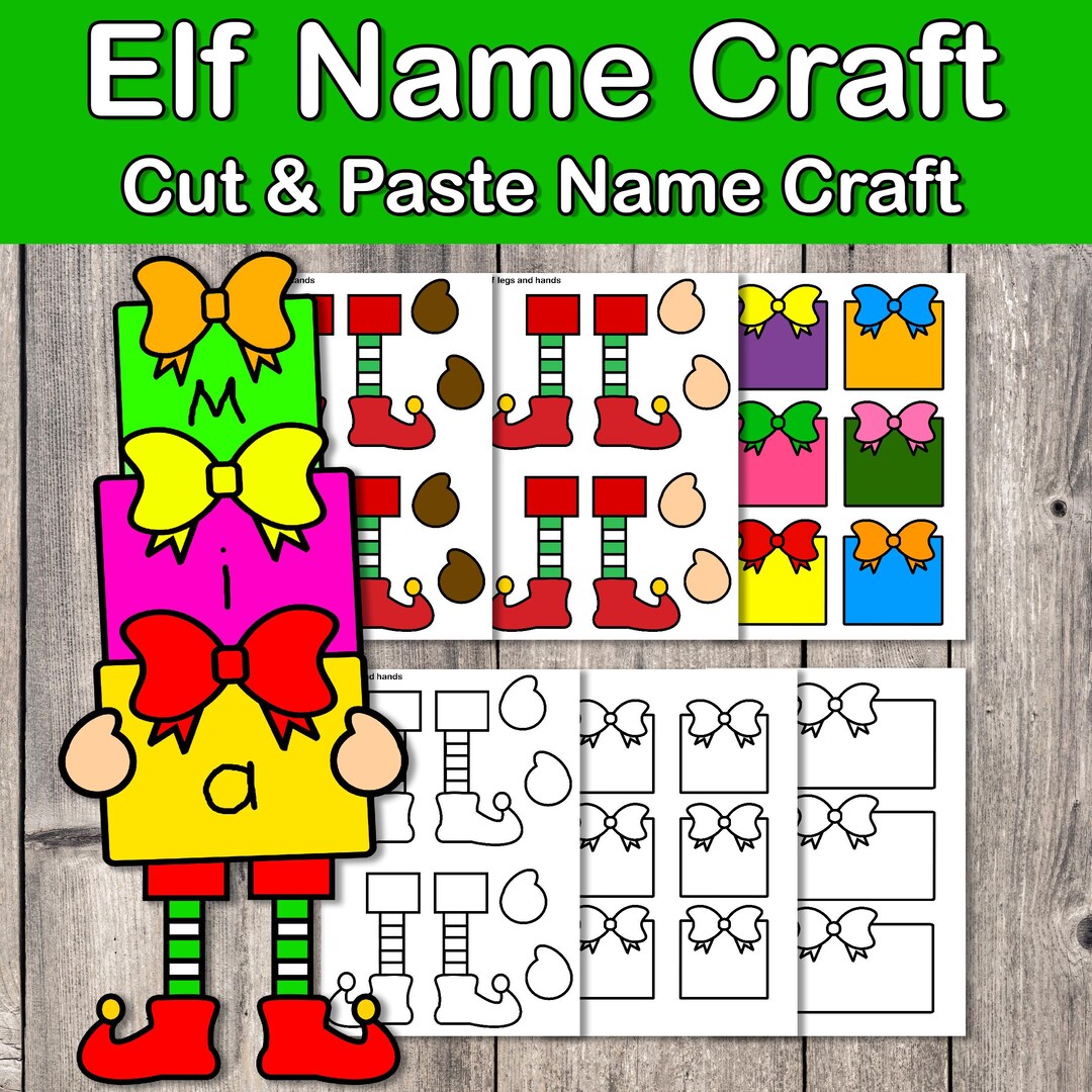 Christmas Elf Name Craft, Build an Elf, Christmas Activity, Christmas ...