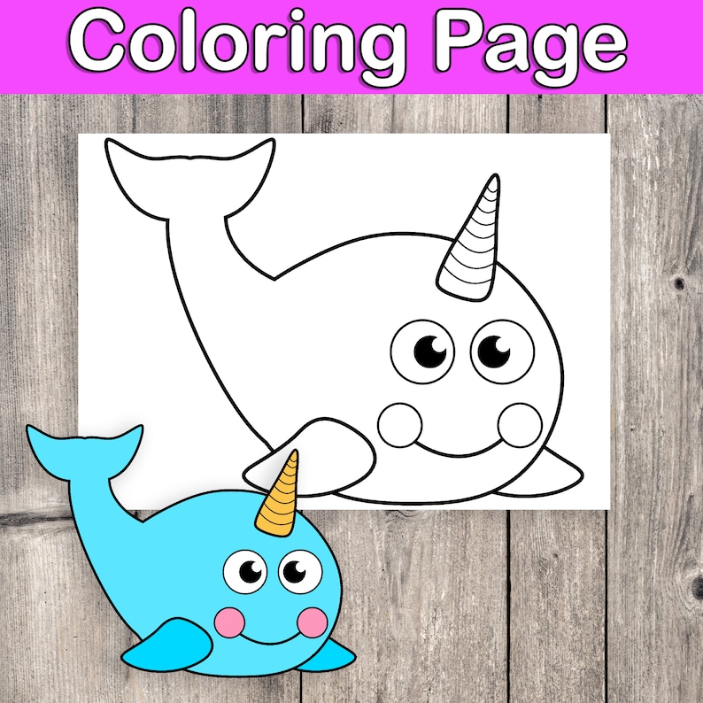 Narwhal Craft - Ocean Animal - Fine Motor Practice- Cutting Practice ...