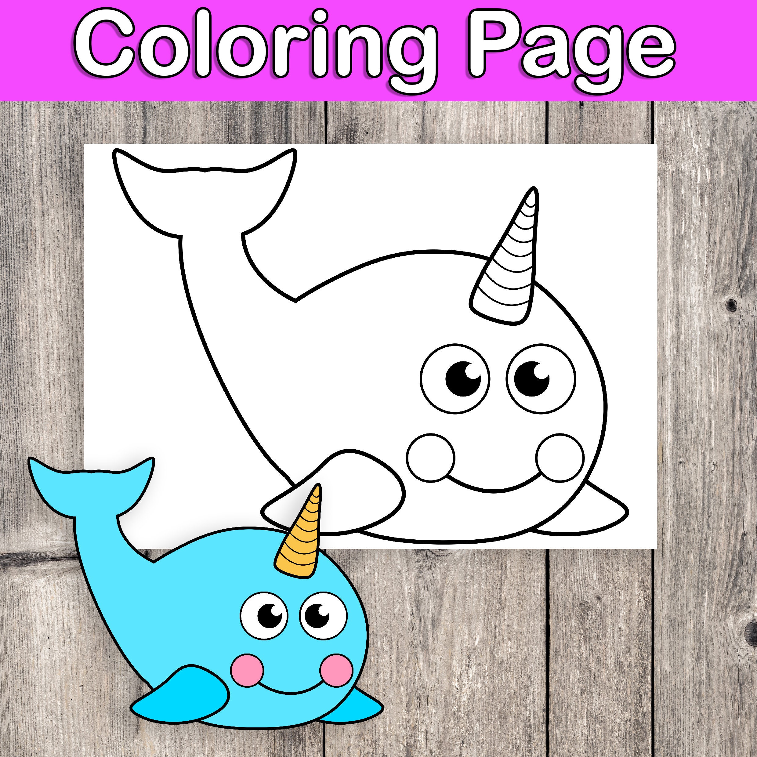 Narwhal Craft - Ocean Animal - Fine Motor Practice- Cutting Practice ...