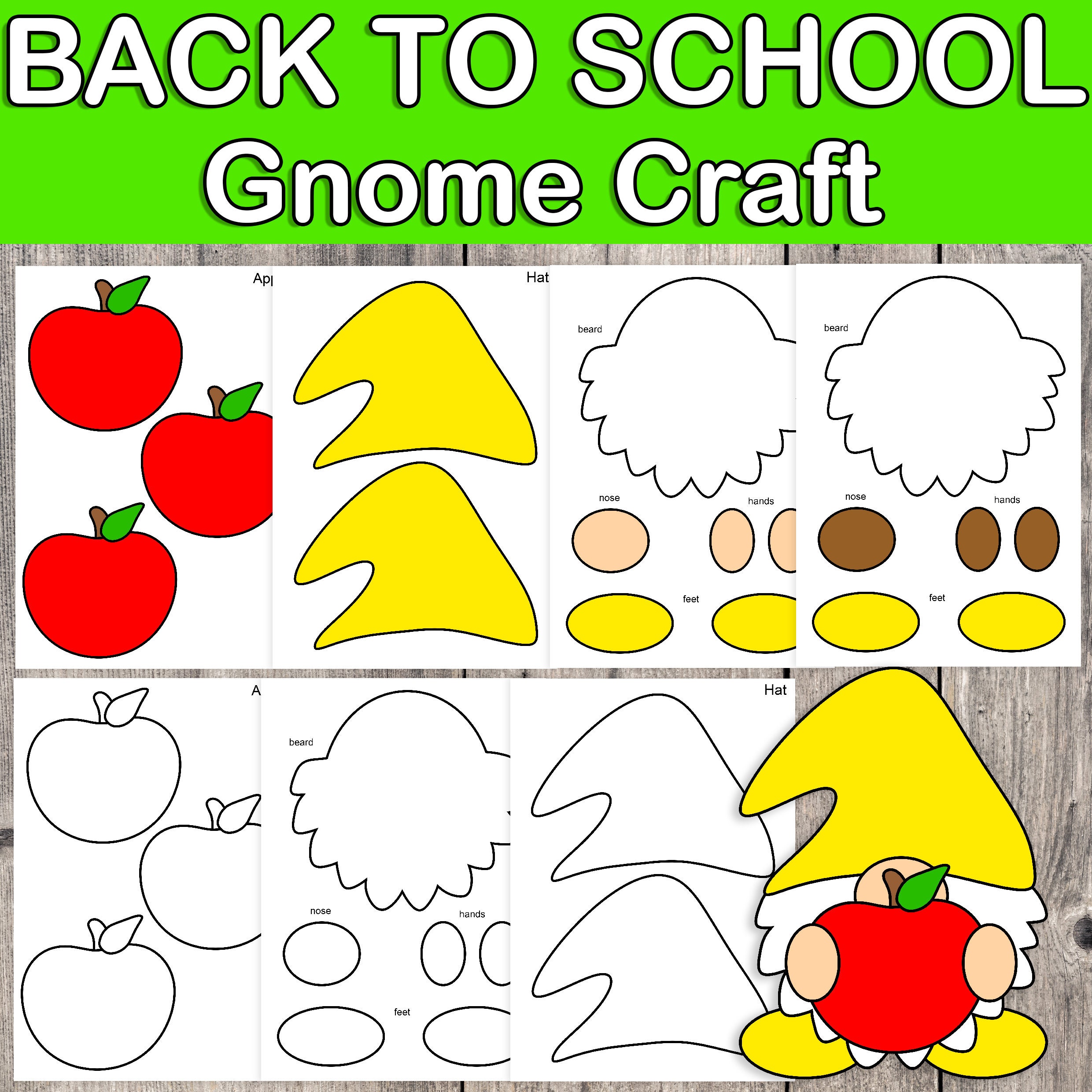 Back to School Craft, Gnome Craft, School Gnomes, Bulletin Board Decor ...