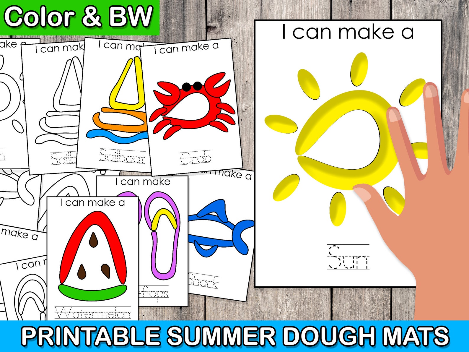 Summer Playdough Mats, Play Dough Fine Motor Skills, Playdough Mats ...
