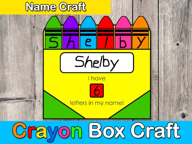 Back to School Craft, Crayon Box Name Craft, Fine Motor Skills ...