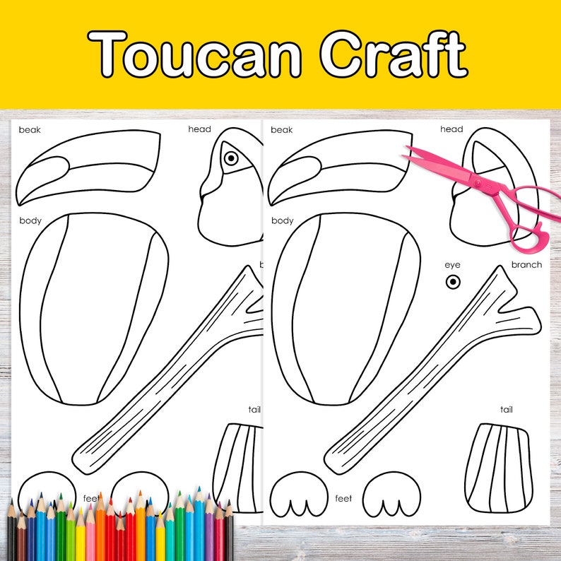 Toucan Craft, Zoo Animal Activity, Rainforest Activity, Animal Craft ...