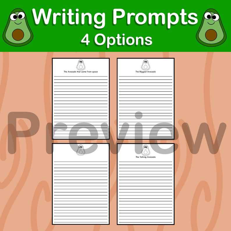 Avocado Craft / Writing Prompts / Bulletin Board / Nutrition / Healthy ...