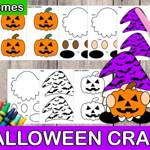 Halloween Gnome Craft, Halloween Activities for Kids Printable, Paper ...