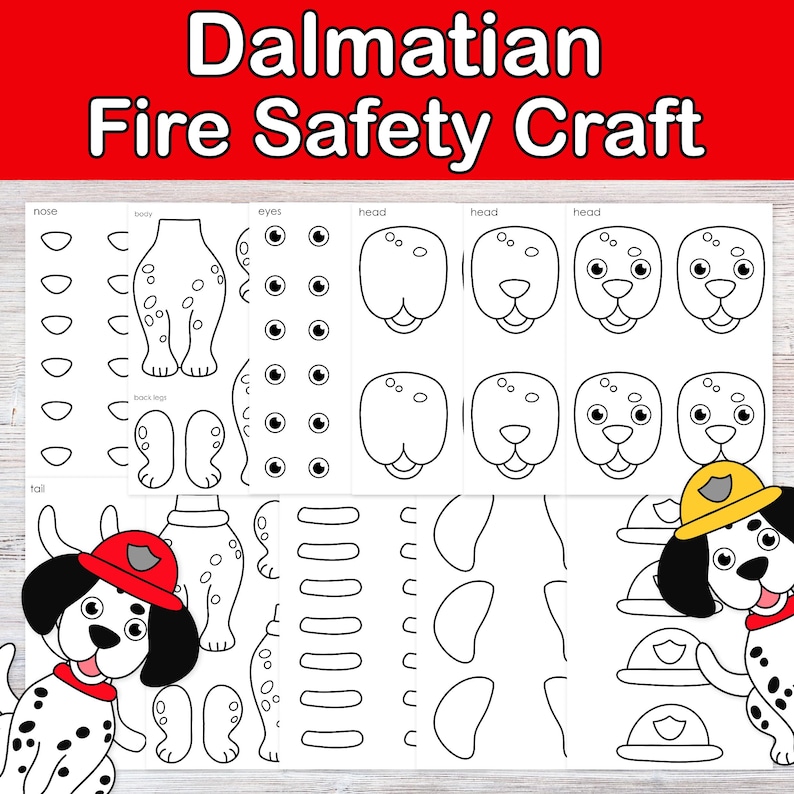 Fire Saftey Craft, Dalmatian Craft, Dog Craft, Kindergarten Activities ...